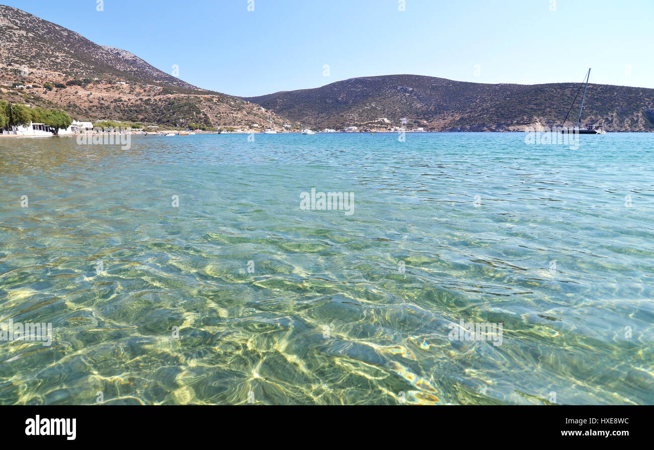 Vathi beach Sifnos Greece Stock Photo - Alamy