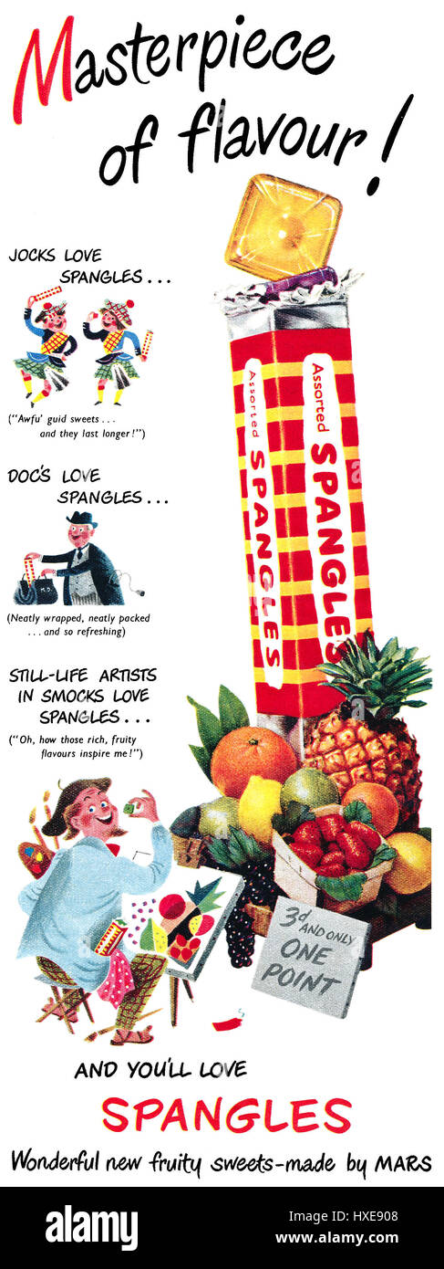 Spangles sweets 1950s hi-res stock photography and images - Alamy