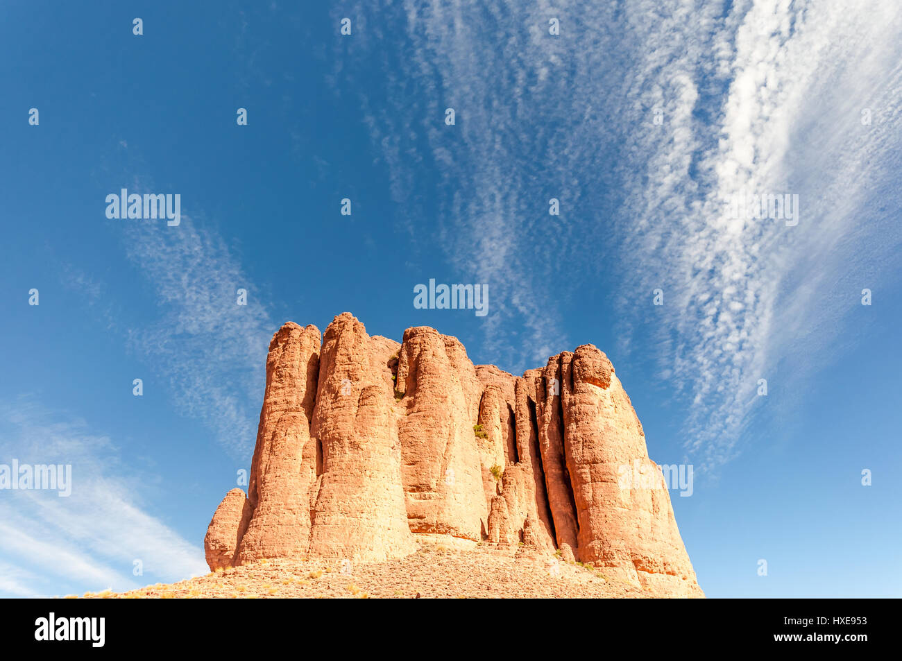 View on orange rock in the Jbel Saghro mountain in Morocco Stock Photo ...