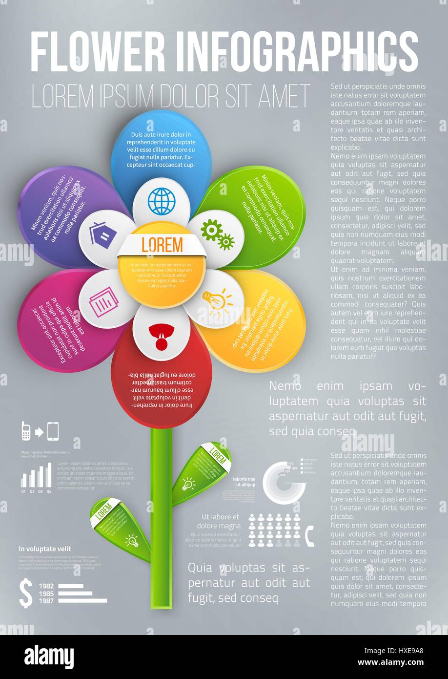 Flower style infographic chart options menu Stock Vector Image & Art ...