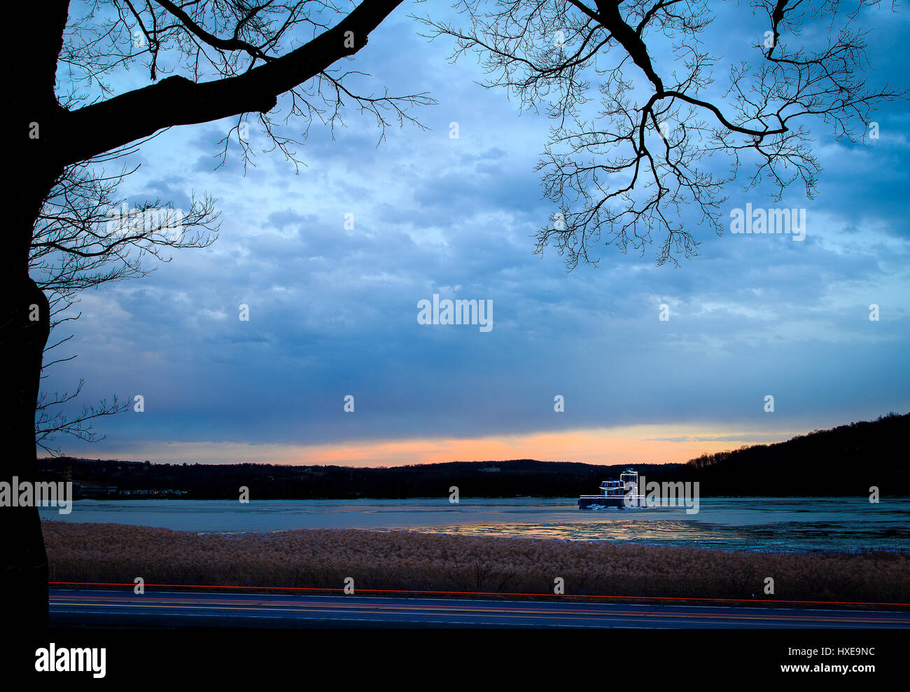 The Athens NY lighthouse, which is across Hudson Town, on the Hudson ...