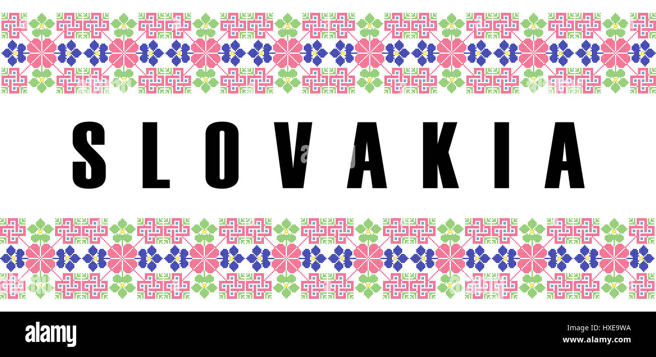 slovakia country symbol name text folk motif traditional Stock Photo ...