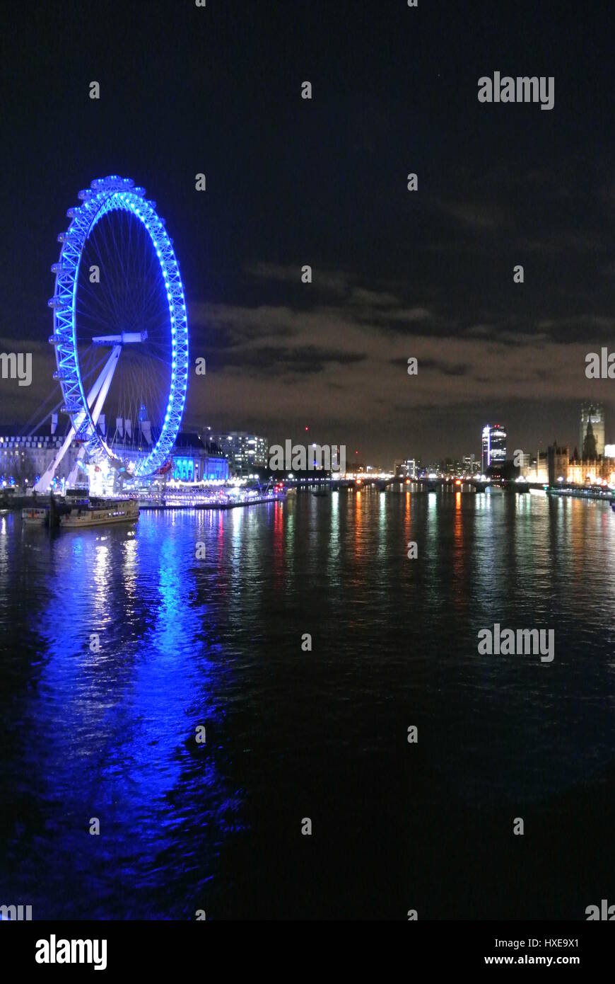 London Eye at night Stock Photo - Alamy