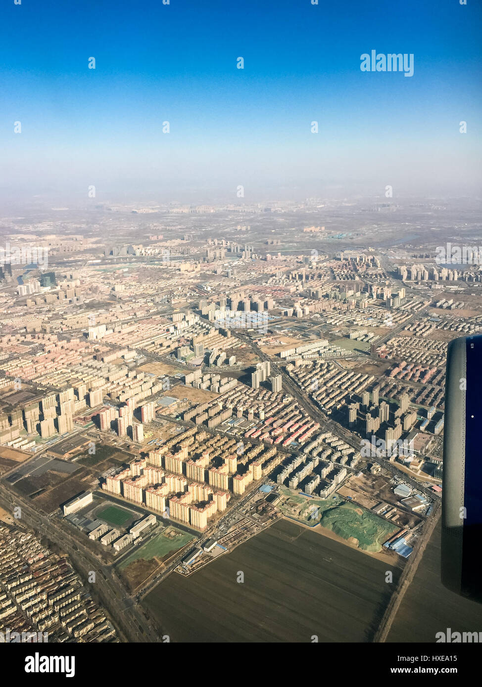 Aerial view airplane engine pollution hi-res stock photography and ...