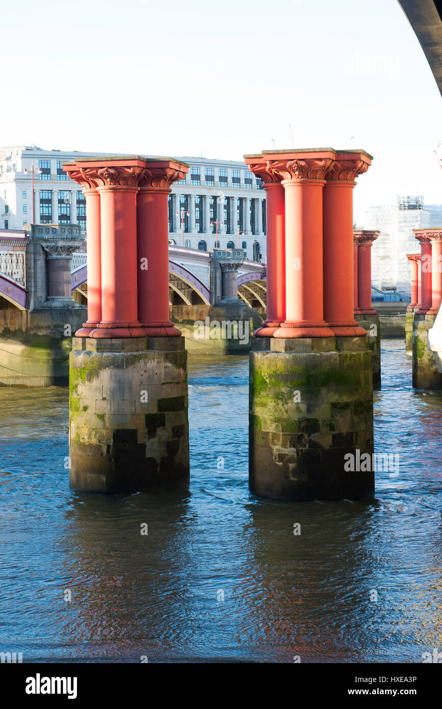 The remaining columns of the original Blackfriars Railway Bridge (1864 ...