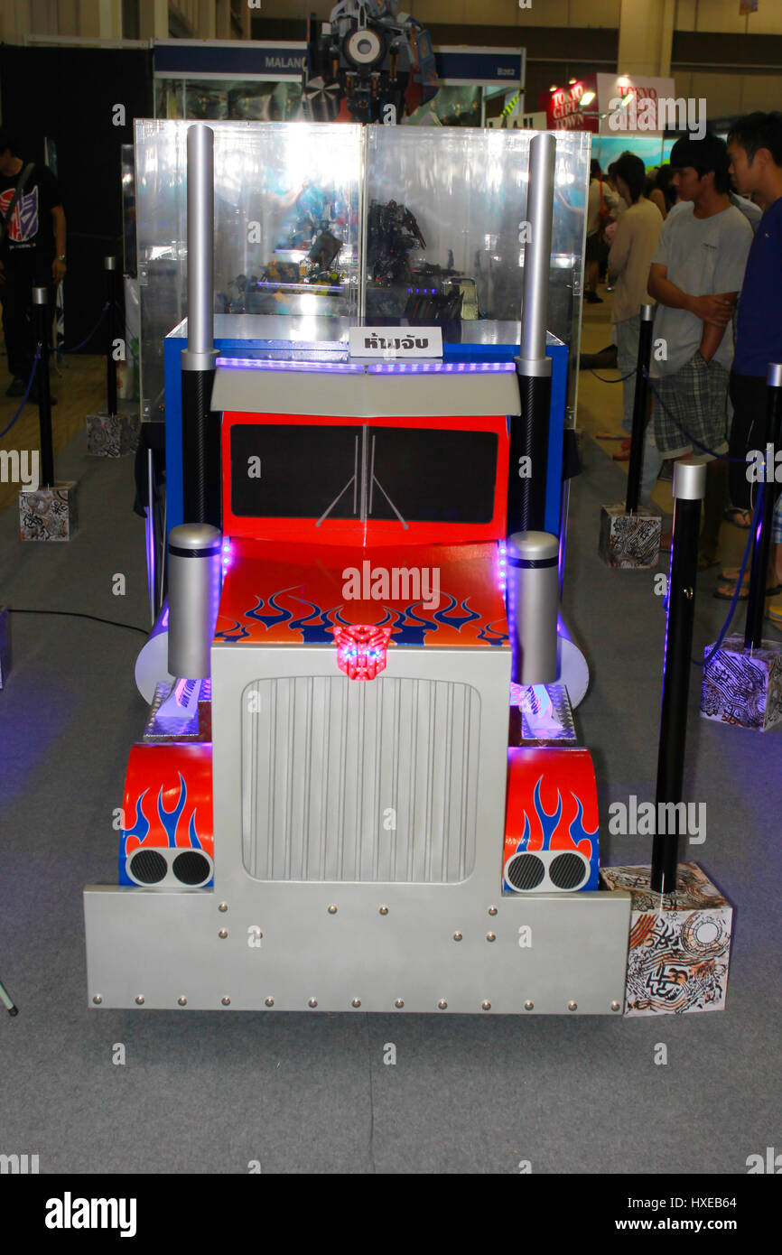 BANGKOK - MAY. 11: A Transformer model in Thailand Comic Con 2014 on May 11, 2014 at Siam ...
