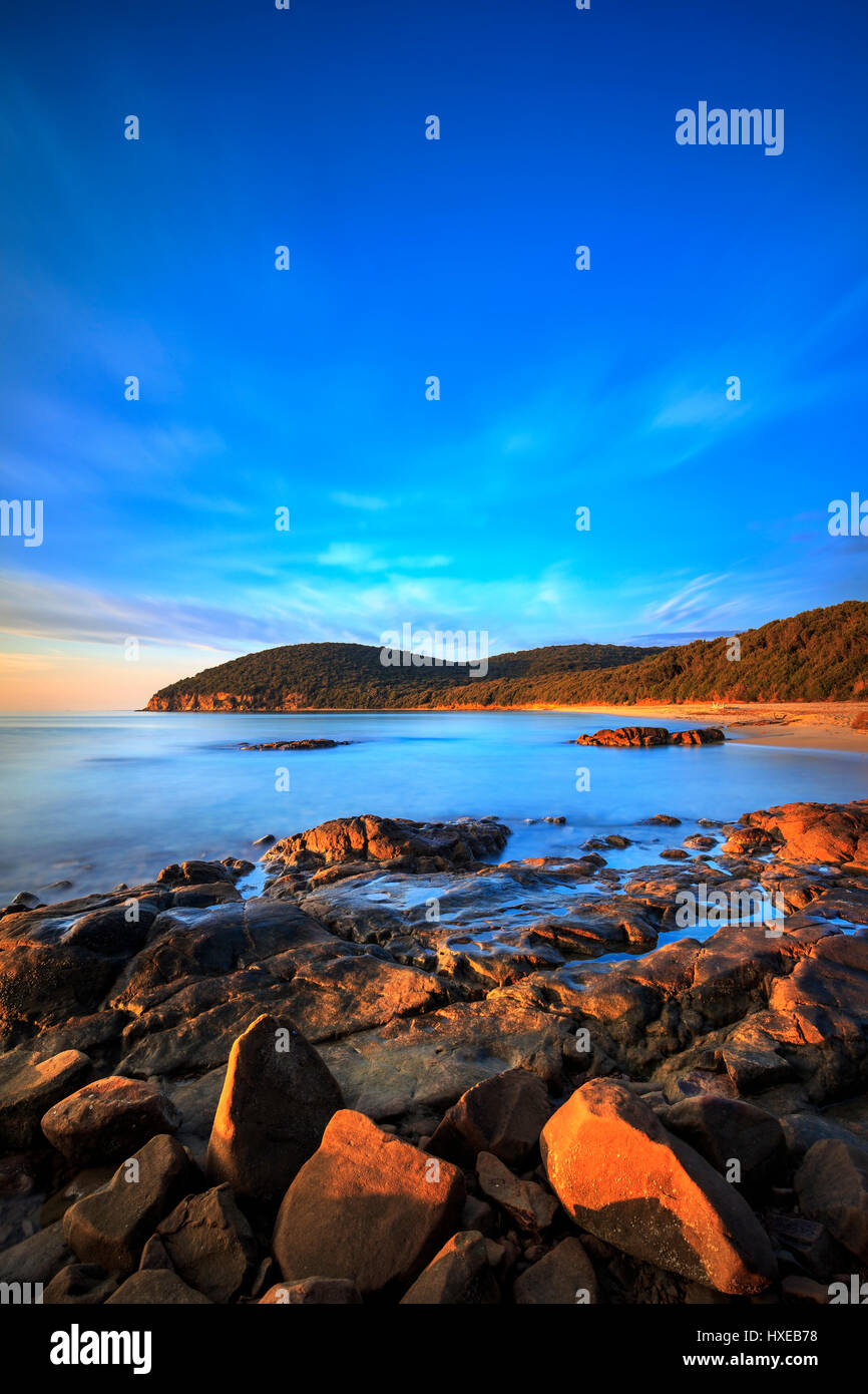 Sunset Cala Violina bay beach in Maremma, Tuscany. Travel destination ... Sunset Cala Violina bay beach in Maremma, Tuscany. Travel destination ...