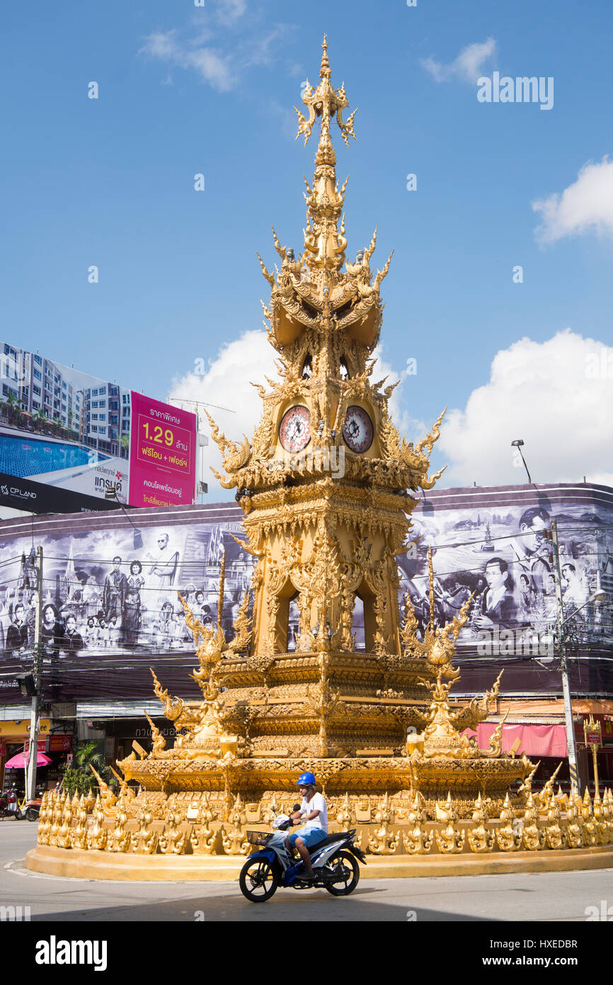 the clock tower in the city Chiang Rai in North Thailand Stock Photo ...