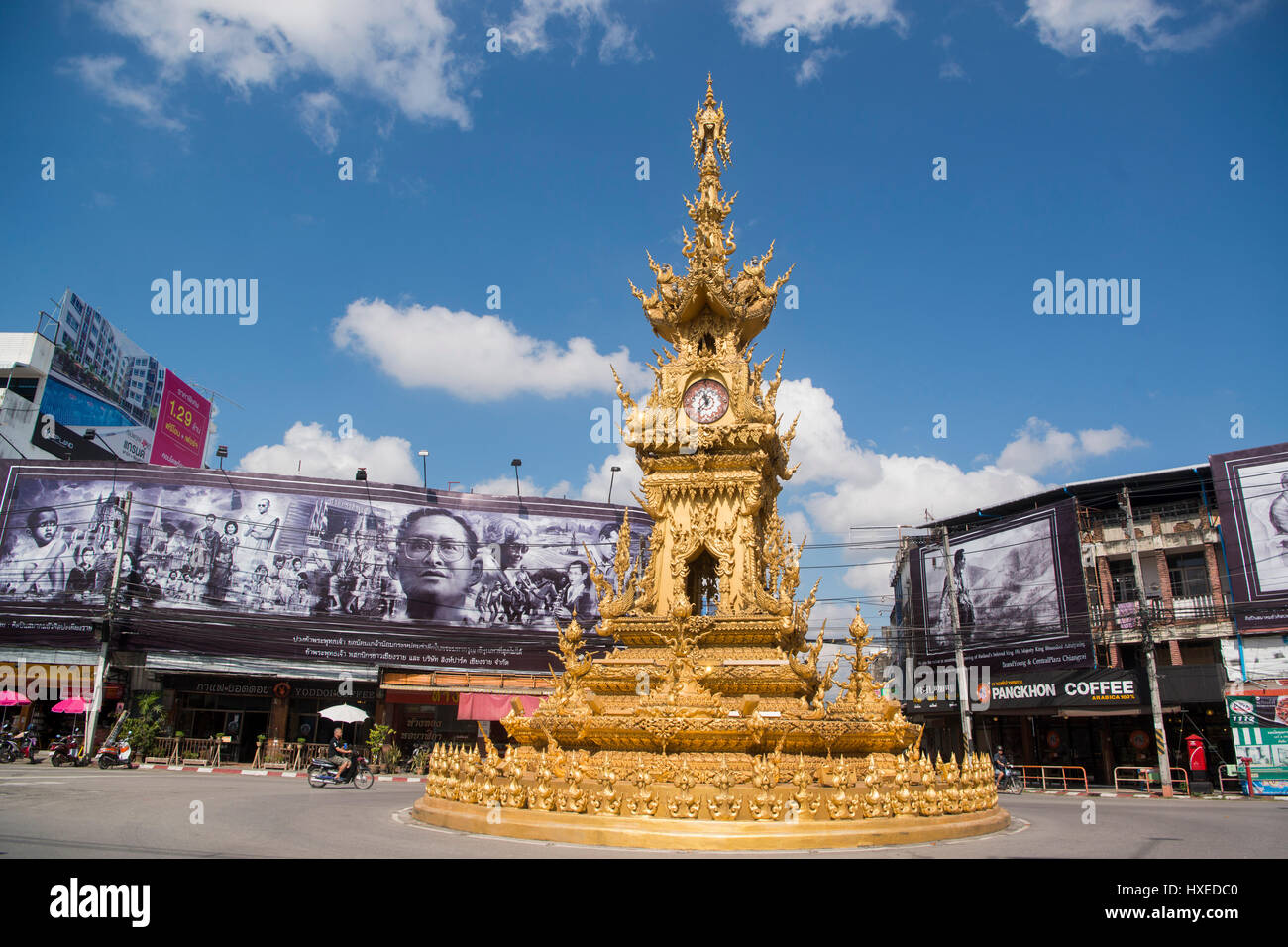 the clock tower in the city Chiang Rai in North Thailand Stock Photo ...
