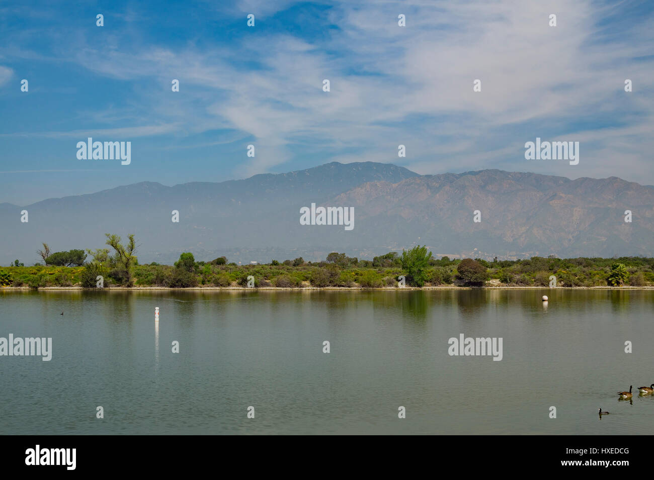 Mountain and landscape around Santa Fe Dam Recreation Area, Los Angeles ...