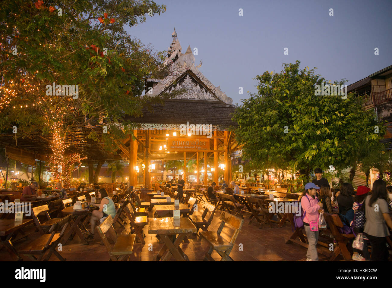 the night bazaar or night market in the city Chiang Rai in North ...