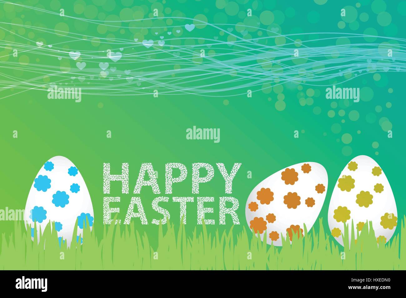 Happy easter background with grass grass field. Illustration for your ...