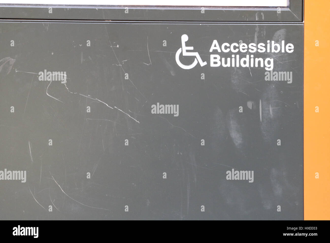 Disabled Accessible Building Sign Stock Photo - Alamy