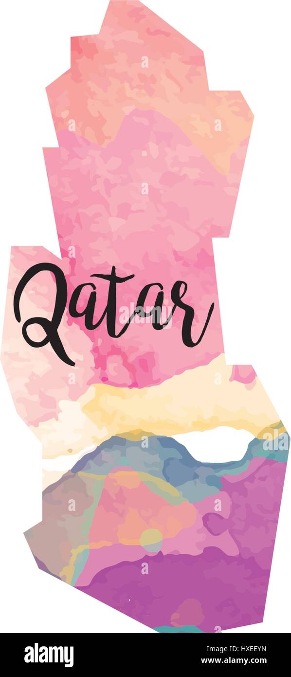 Abstract Qatar map Stock Vector Image & Art - Alamy