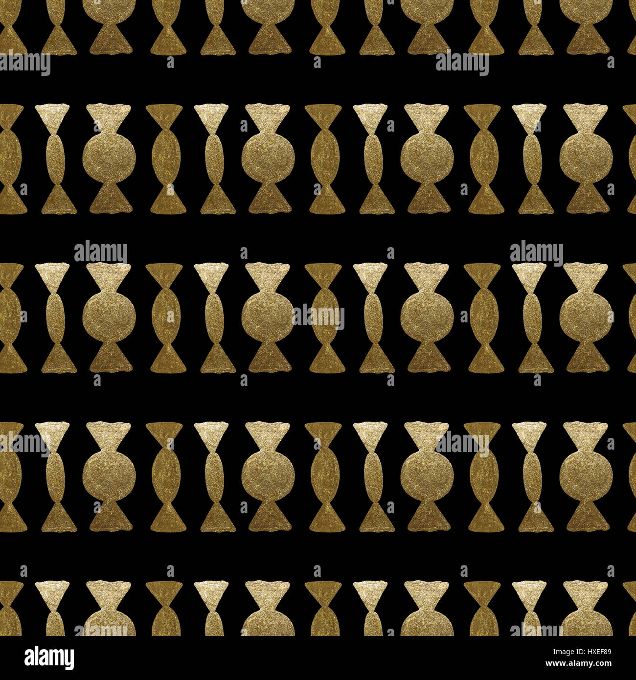 Hand painted gold candies pattern. Abstract sweets seamless background ...