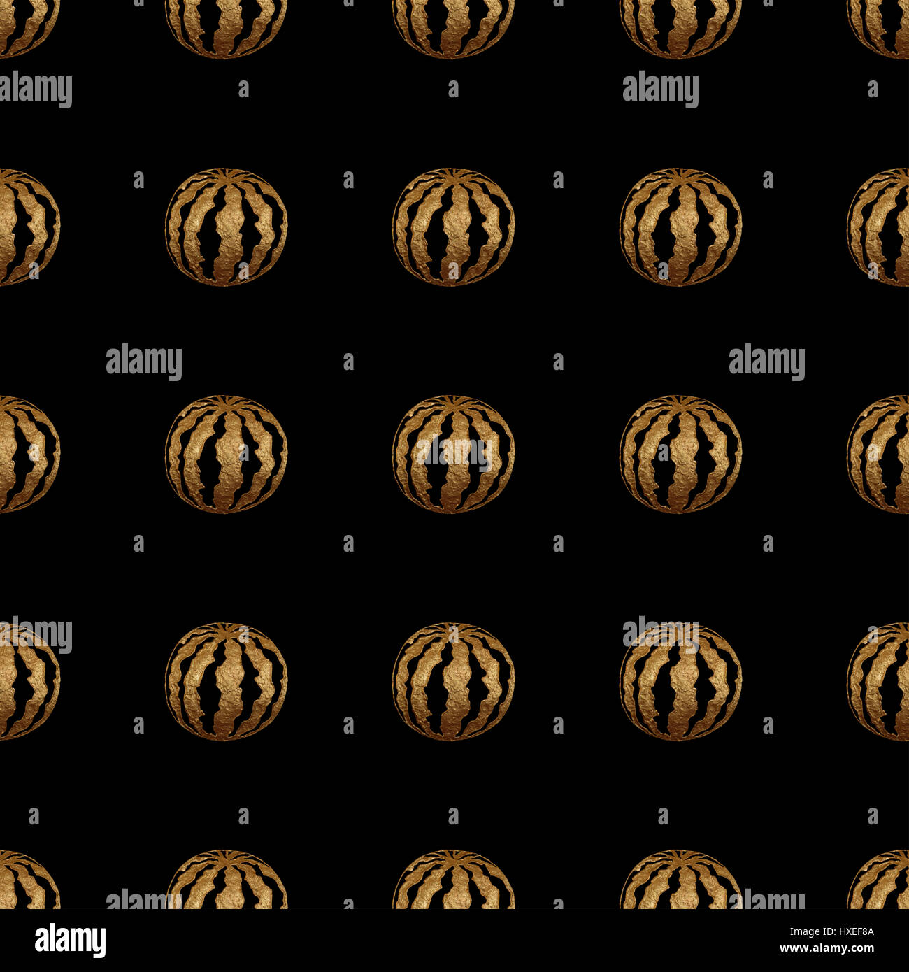 Gold hand painted watermelon seamless pattern Stock Photo - Alamy