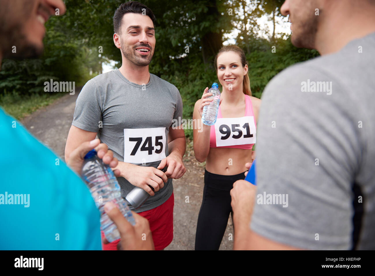 Short break after the marathon Stock Photo - Alamy
