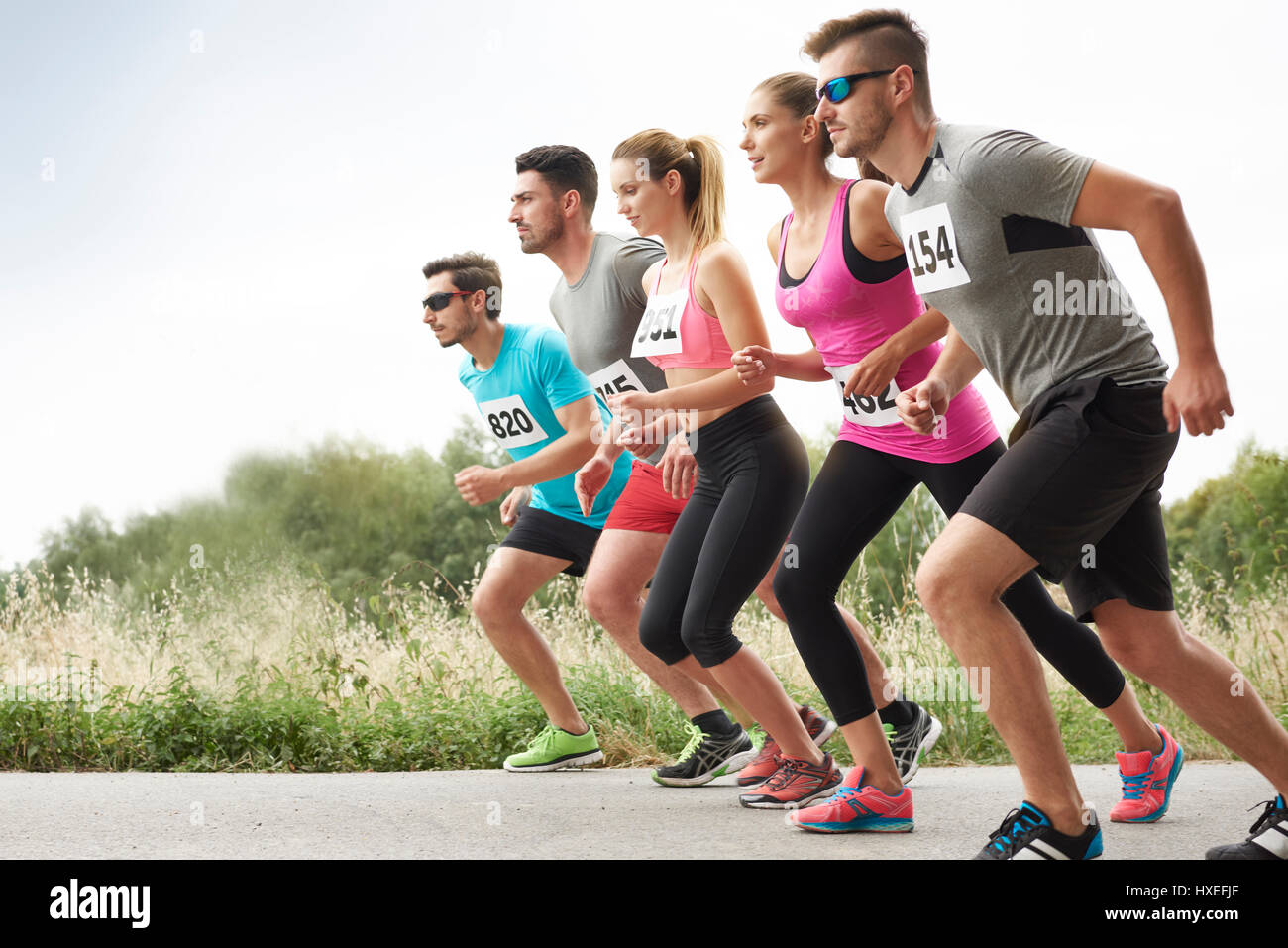 First steps of the marathon Stock Photo - Alamy