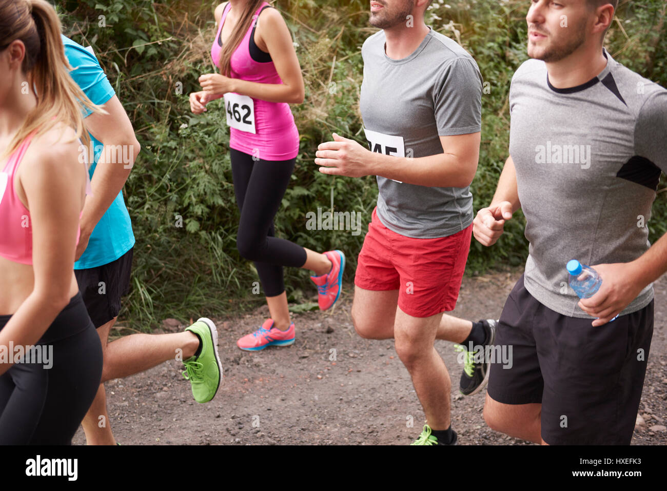 Group Running Away From Camera