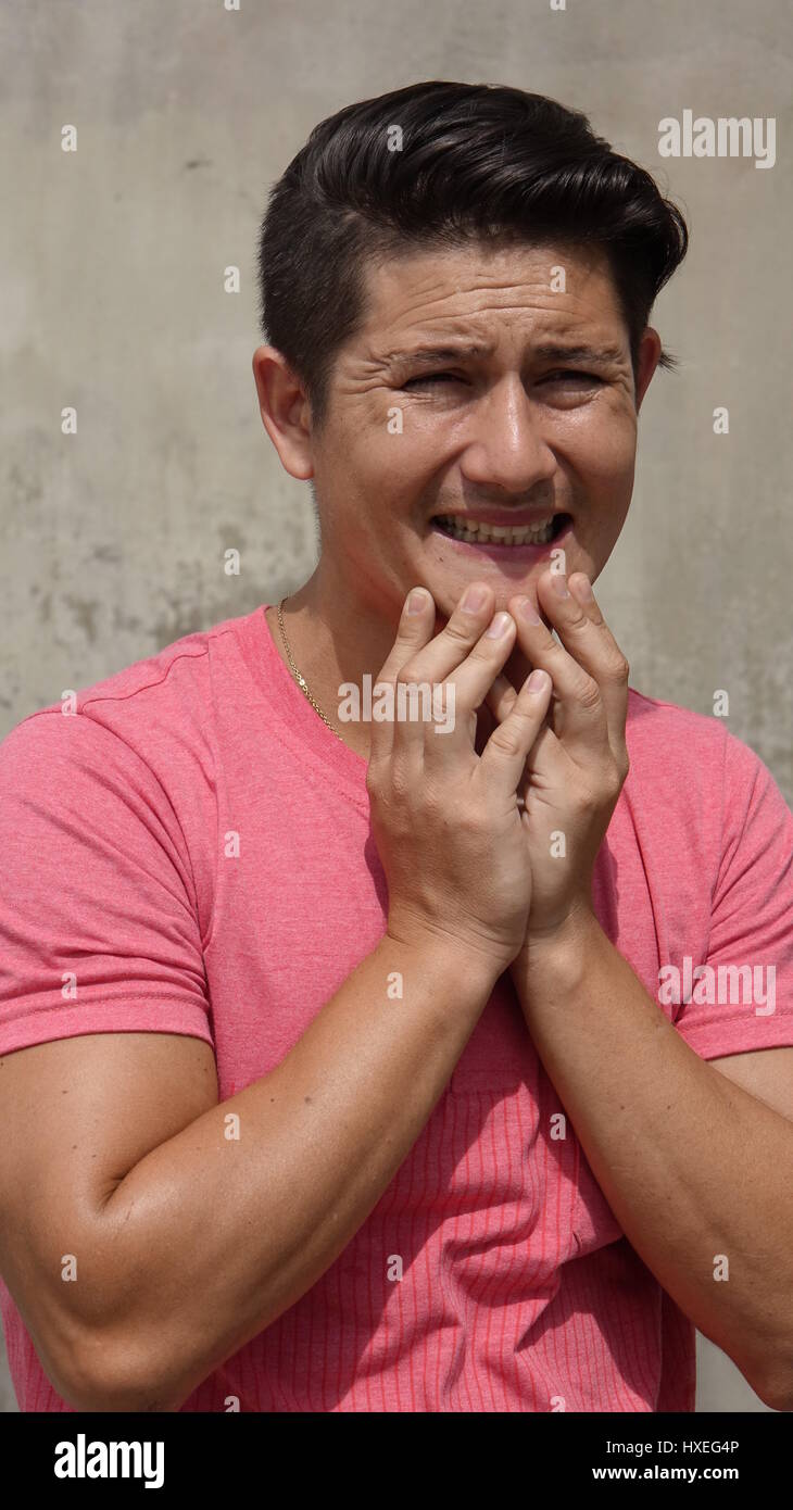 Man With Confusion Or Fear Stock Photo - Alamy