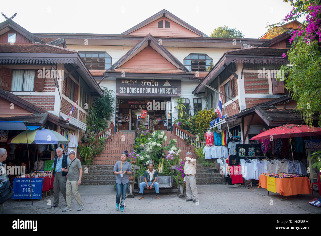 the hpouse of opium museum at the Golden Triangle of Thailand, Myanmar ...