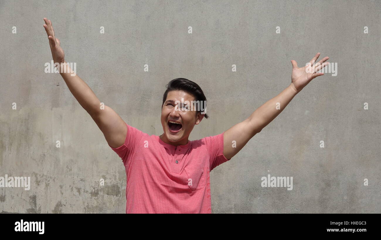 Successful Or Joyful Man Stock Photo - Alamy