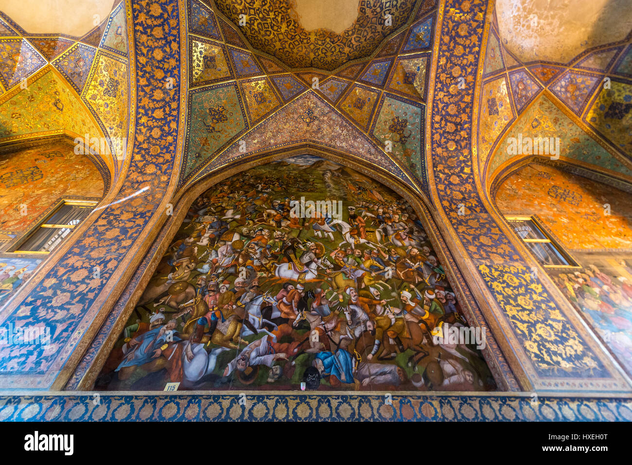 Battle of Chaldiran fresco in Palace of Forty Columns (Chehel Sotoun ...