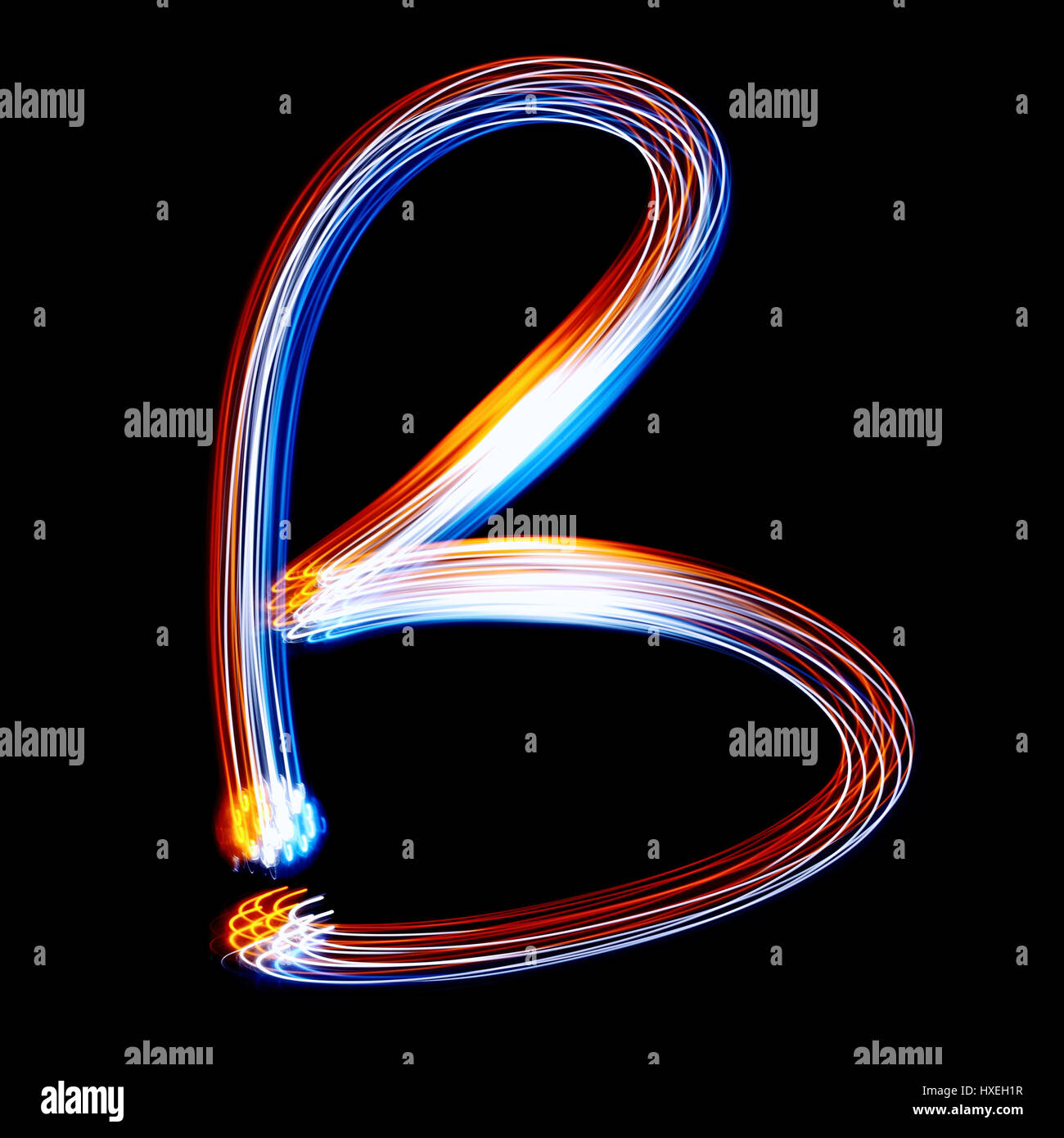 B pictured by light letters hi-res stock photography and images - Alamy