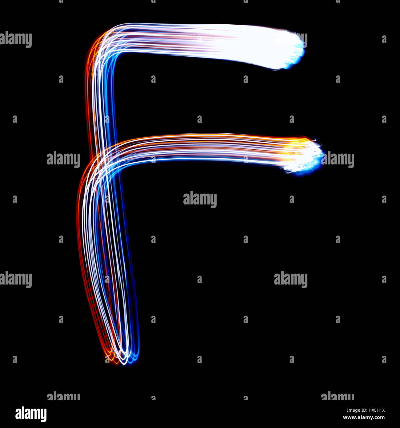 F - Created by light colorful letters over black background Stock Photo ...