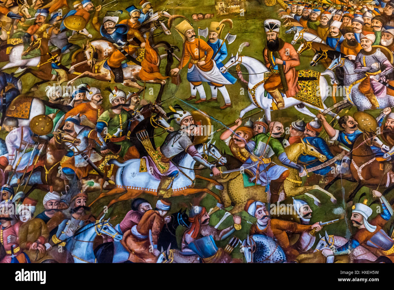 Battle of Chaldiran fresco in Palace of Forty Columns (Chehel Sotoun ...