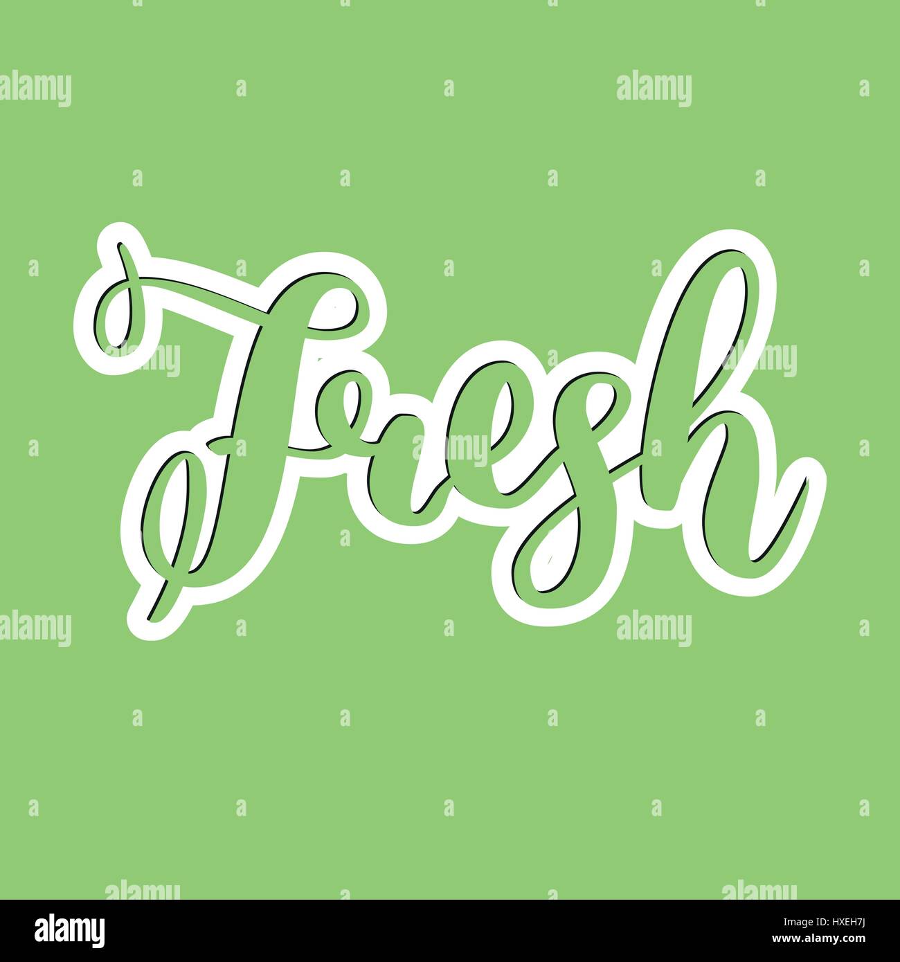 Fresh word hand lettering. Handmade calligraphy vector illustration on ...