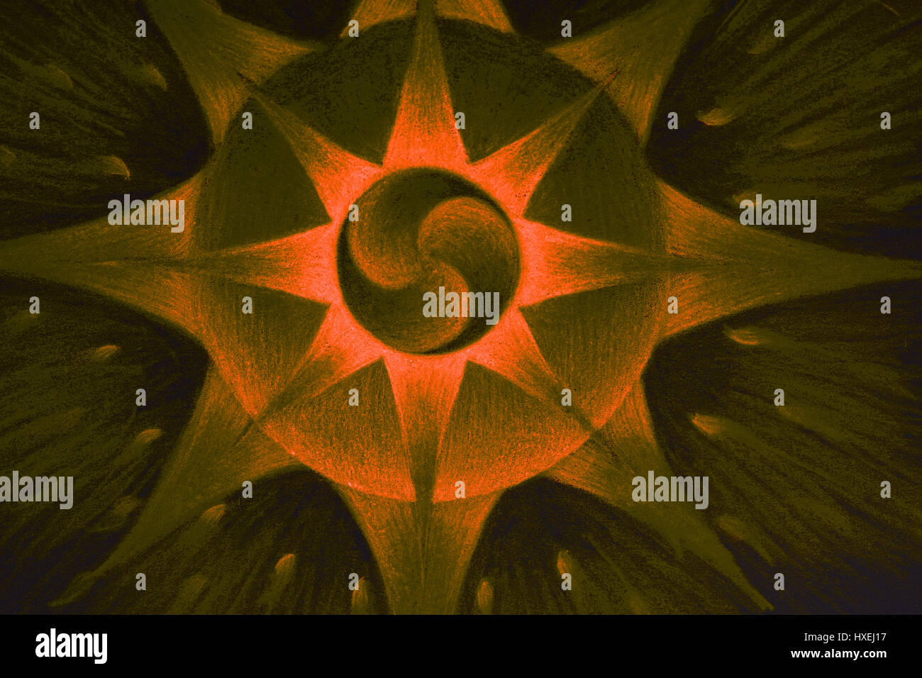 sun mandala on abstract structured background with graphic effect Stock ...