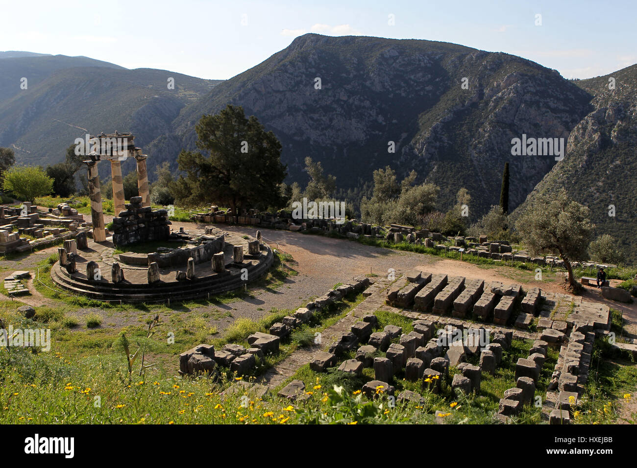 The Tholos at the sanctuary of Athena Pronaia, a circular building with ...