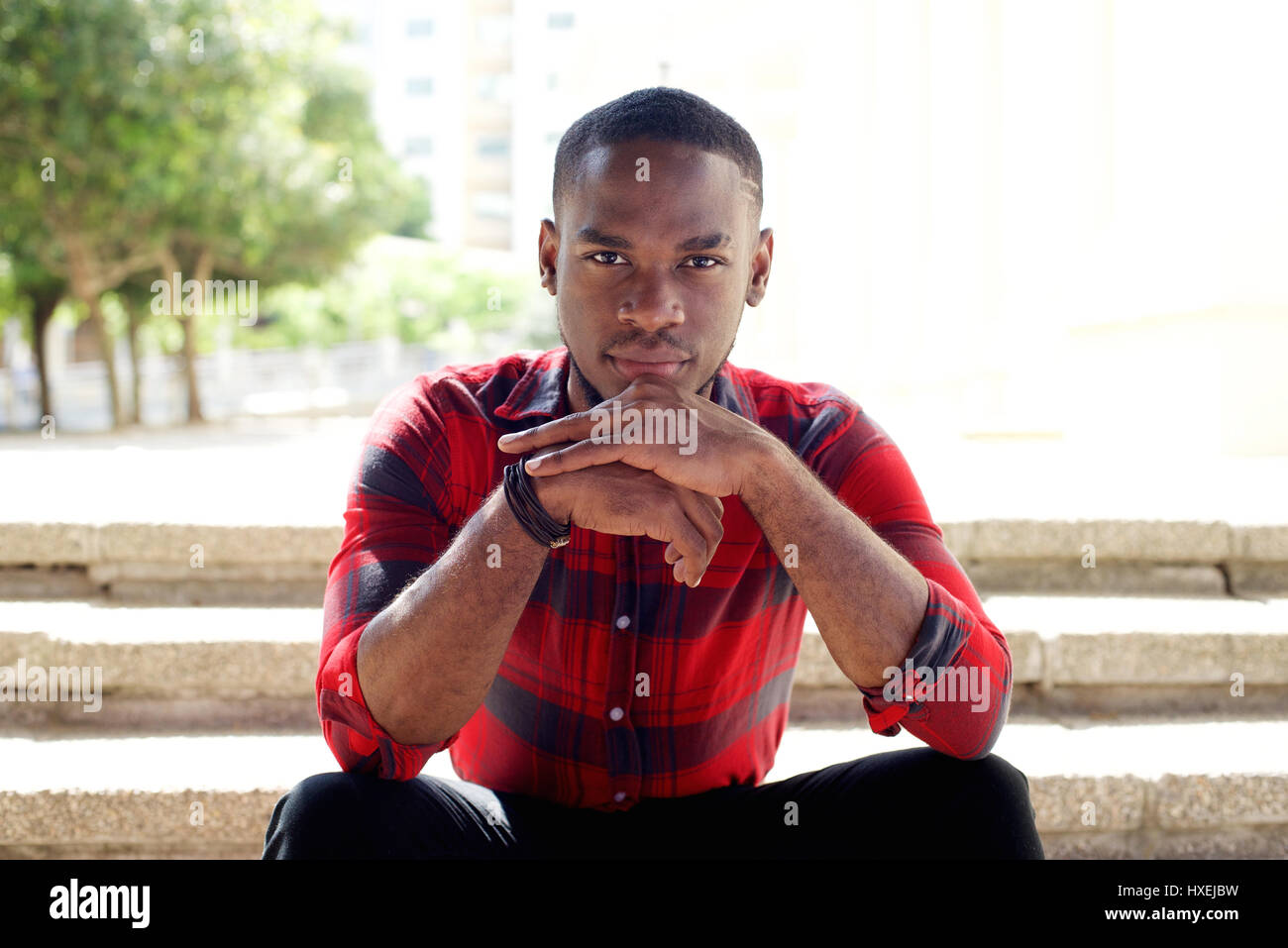 Male staring to camera alone hi-res stock photography and images - Alamy