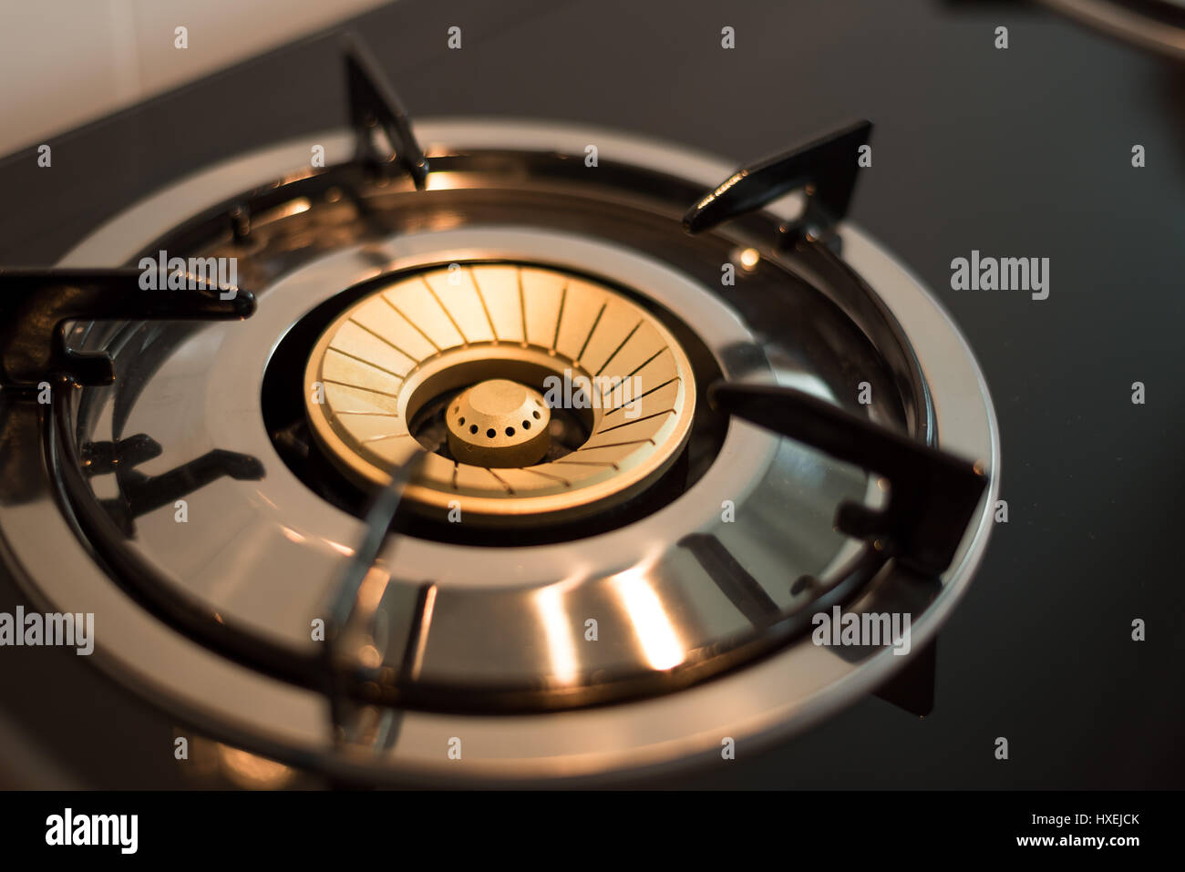 Close up kitchen gas stove in the kitchen room Stock Photo - Alamy