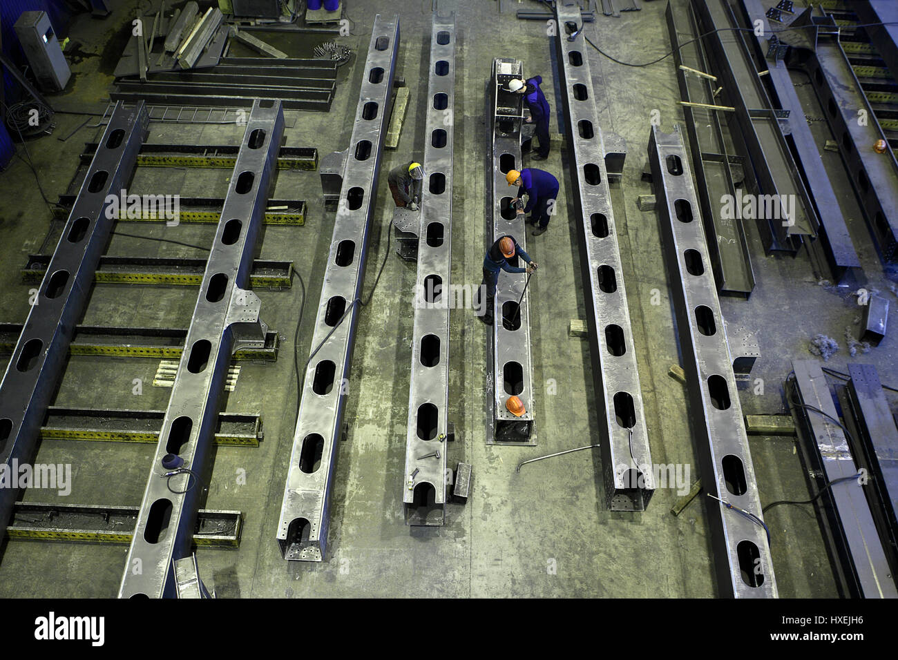 St. Petersburg, Russia - May 18, 2015: Structural steel fabrication ...