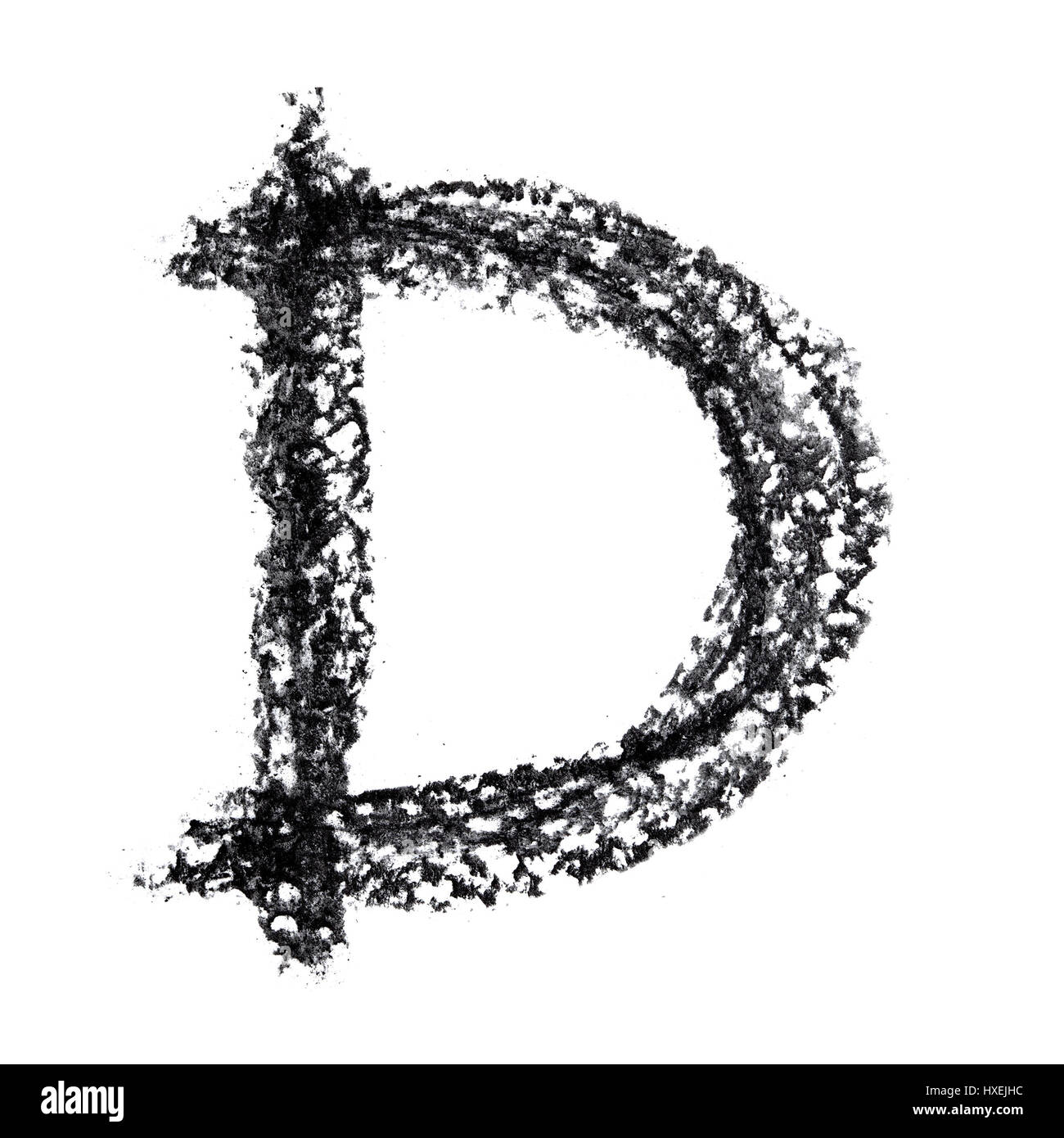 D - Hand-written alphabet isolated over the white background Stock ...