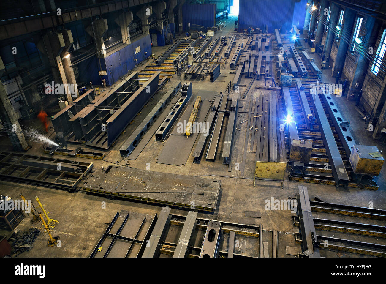 St. Petersburg, Russia - May 18, 2015: Steel construction beams are ...