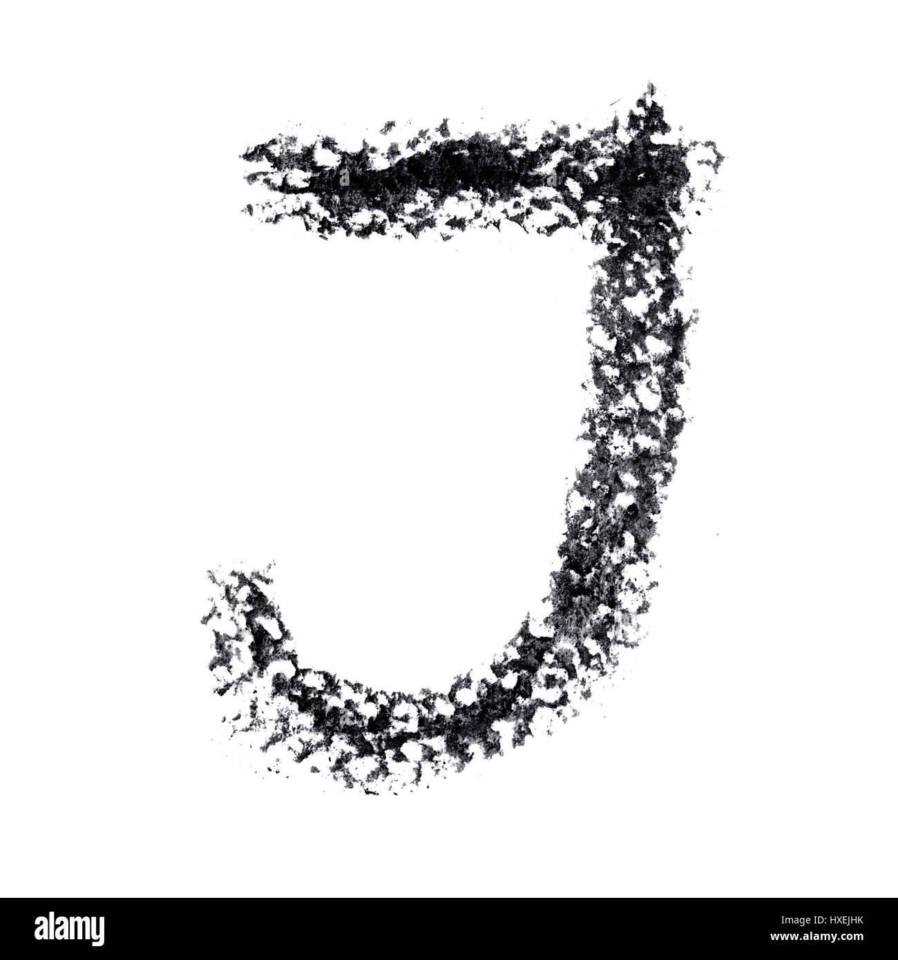 J - Hand-written alphabet isolated over the white background Stock ...