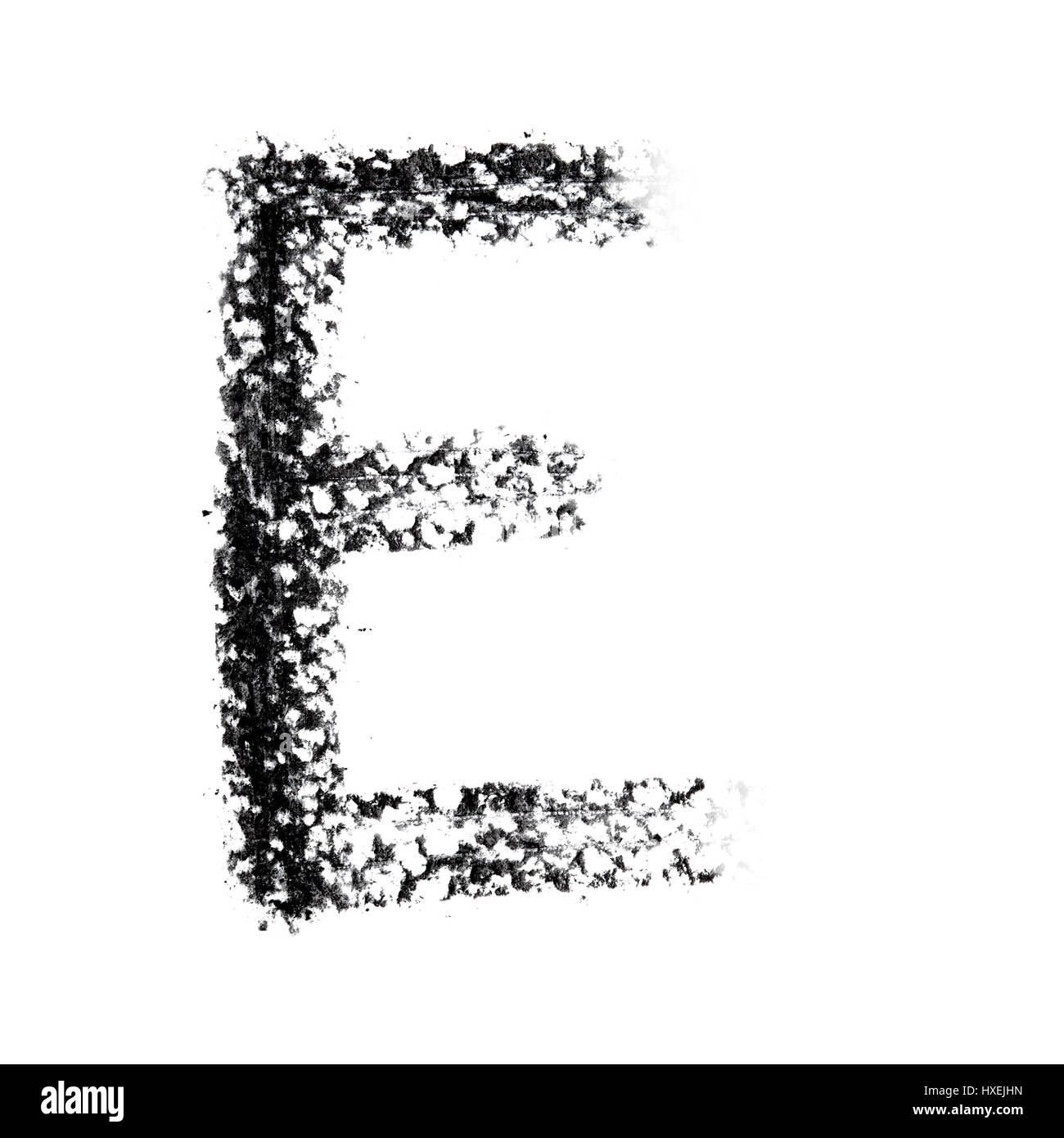 E - Hand-written alphabet isolated over the white background Stock ...
