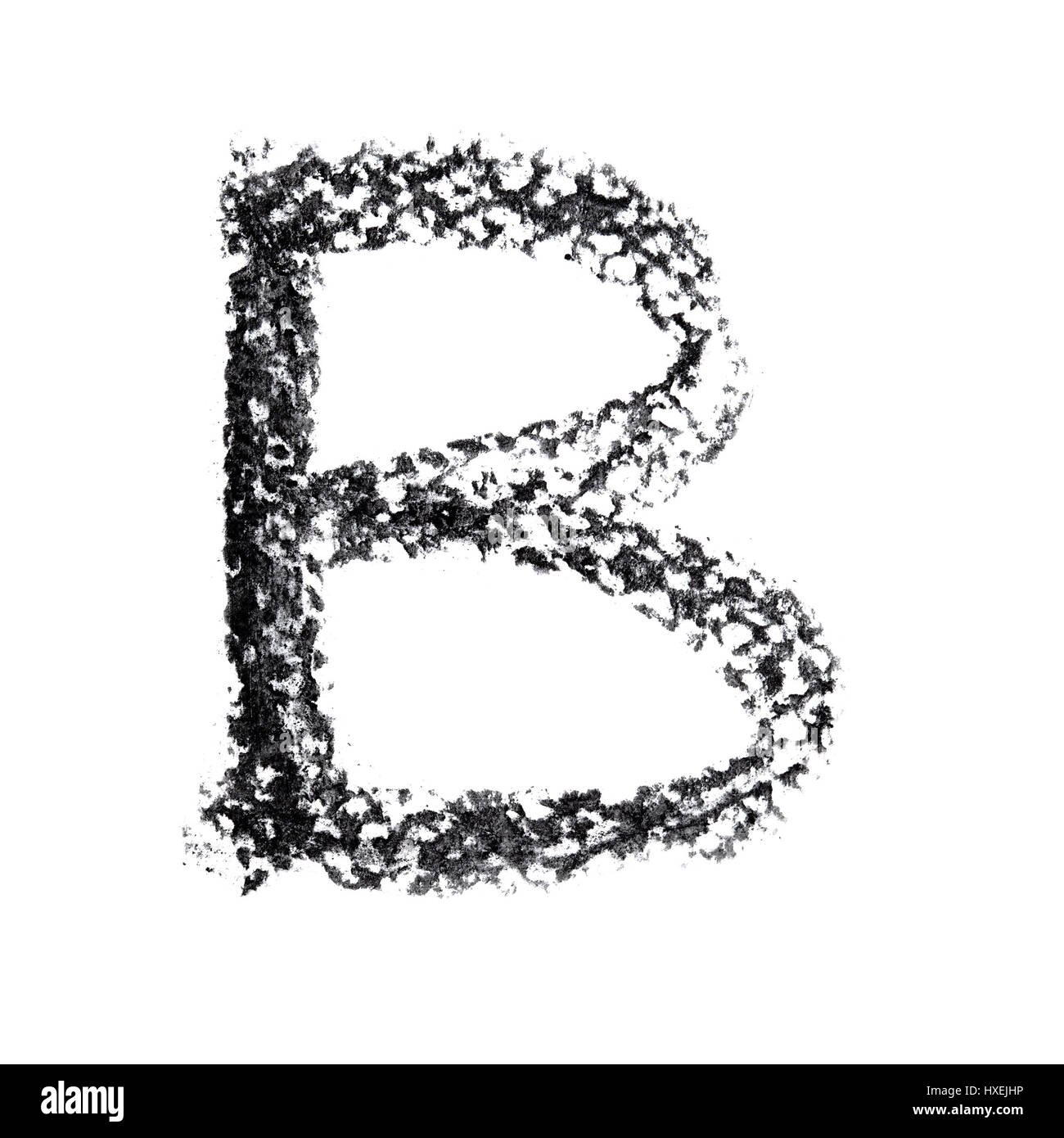 B - Hand-written alphabet isolated over the white background Stock ...