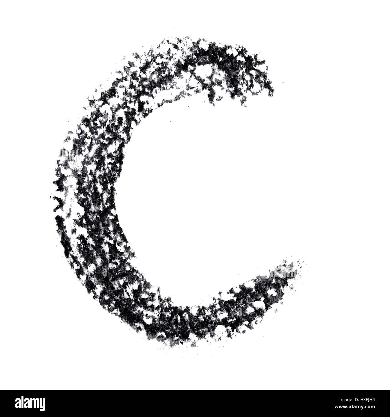 C - Hand-written alphabet isolated over the white background Stock ...