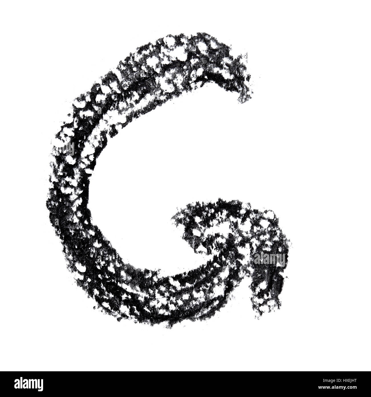 G - Hand-written alphabet isolated over the white background Stock ...