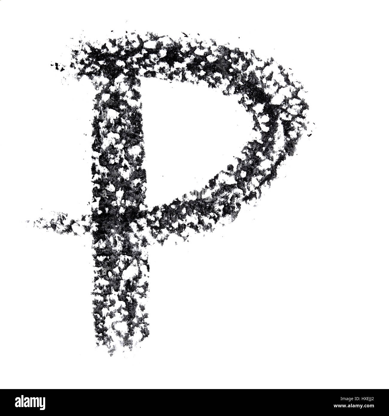 P - Hand-written alphabet isolated over the white background Stock ...