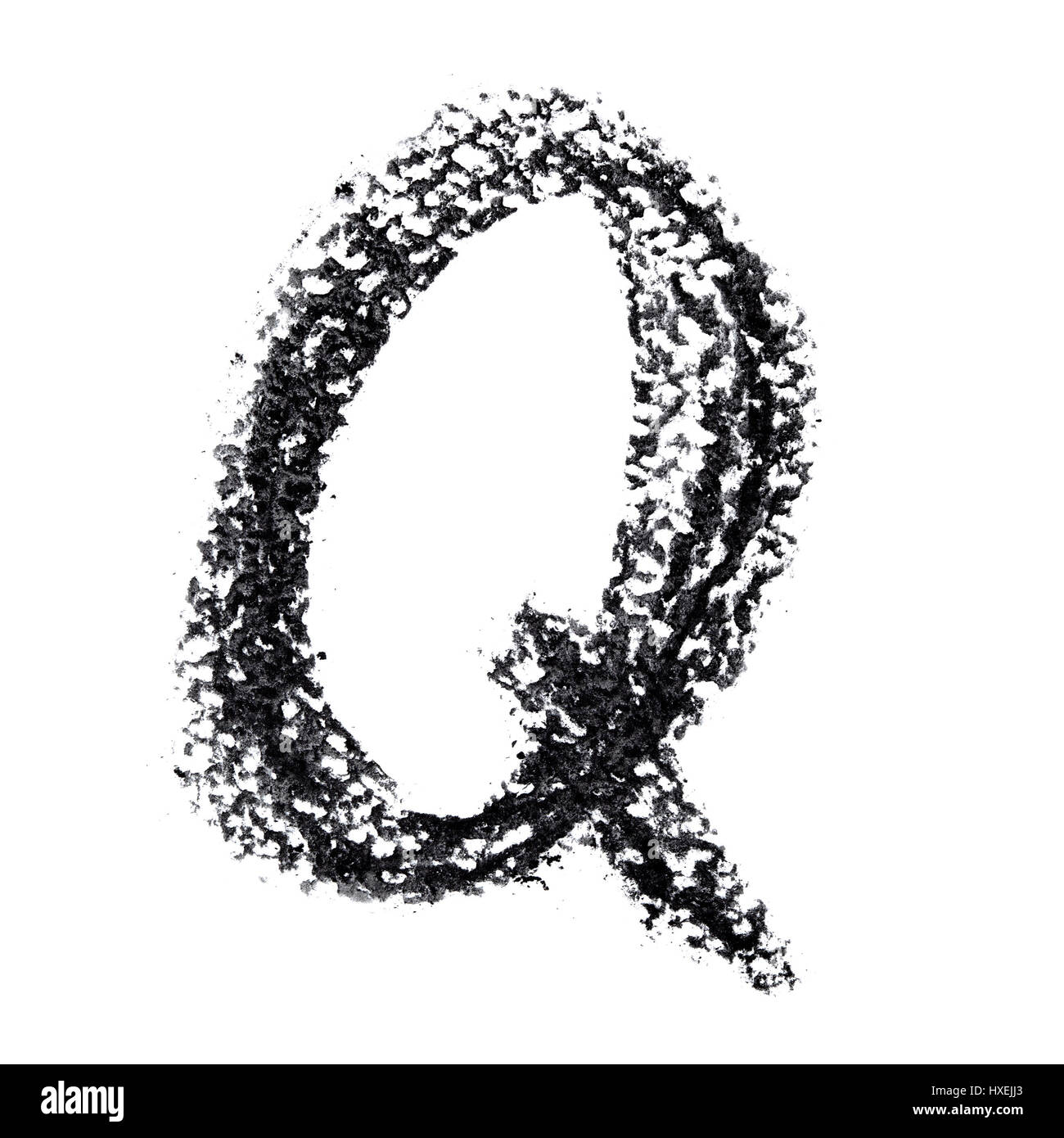 Q - Hand-written alphabet isolated over the white background Stock ...