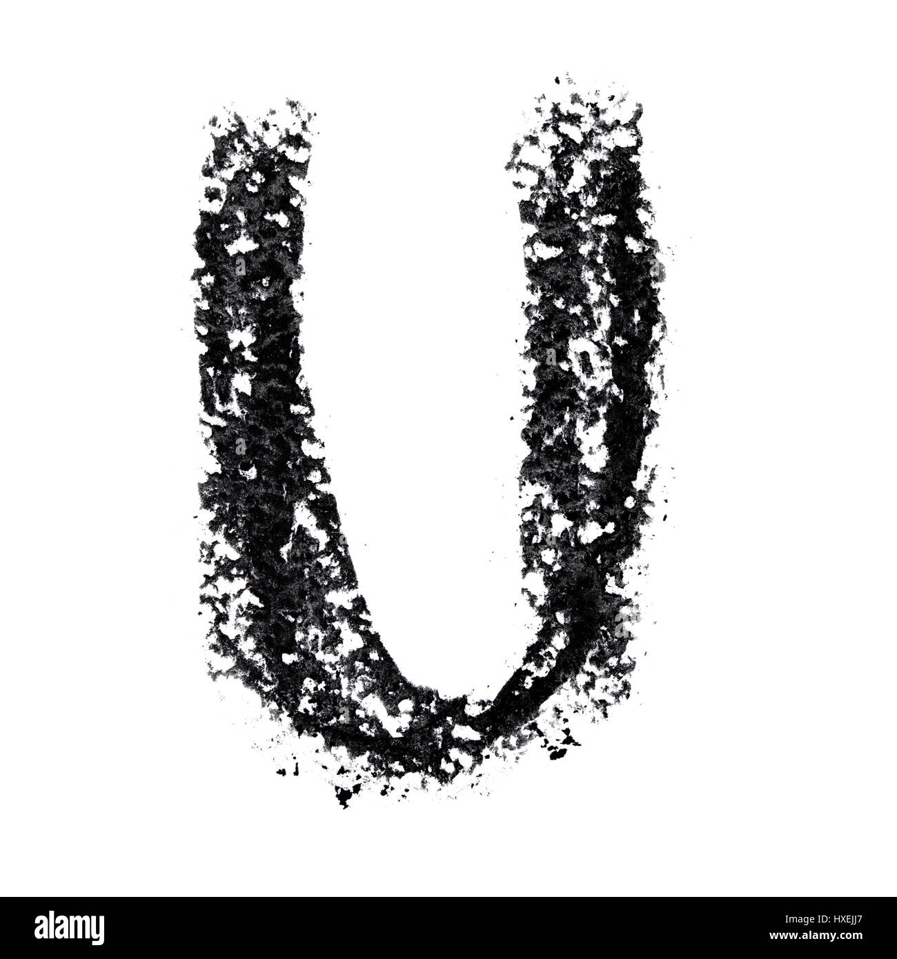 U - Hand-written alphabet isolated over the white background Stock ...