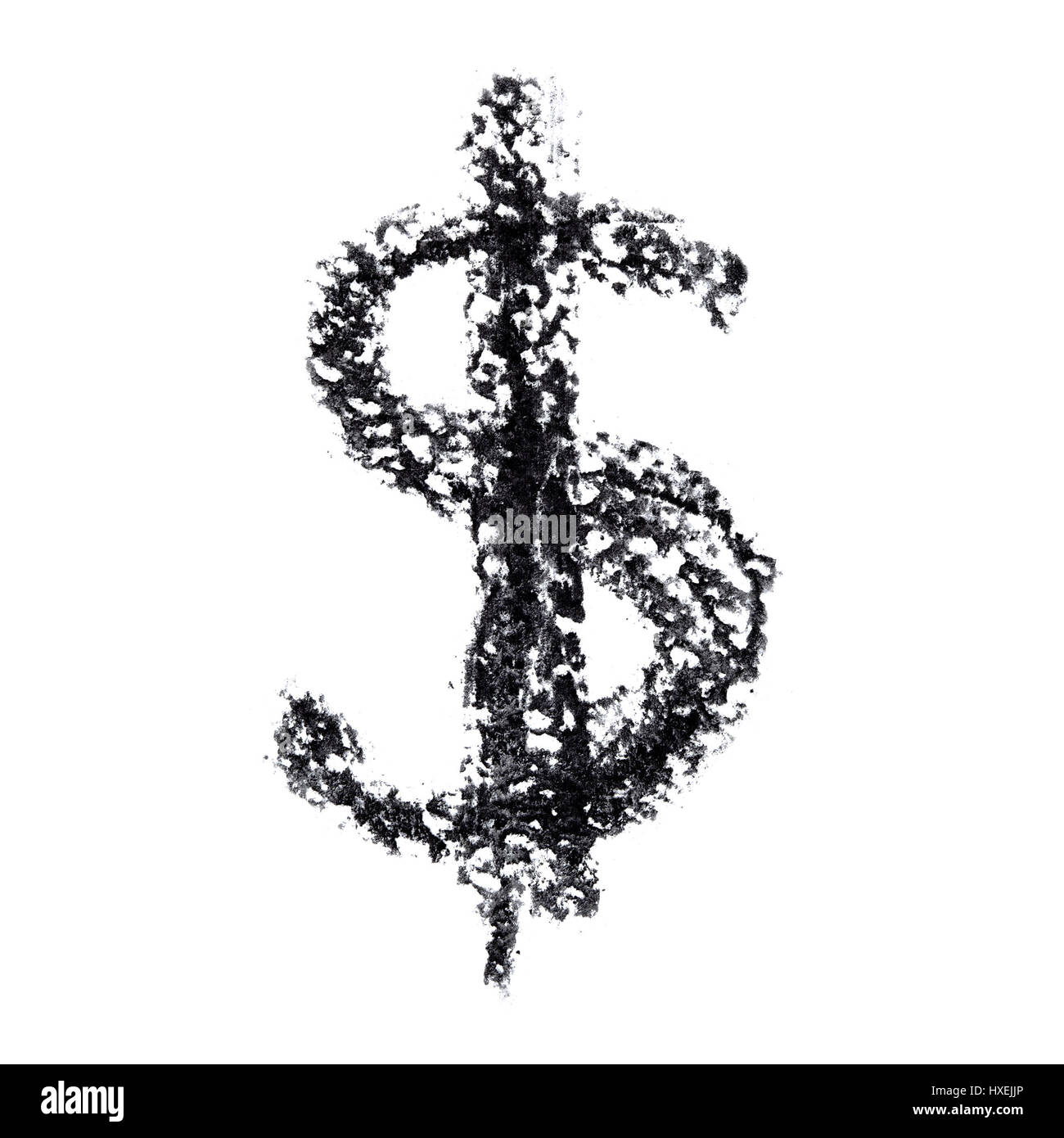 Dollar sign - Hand-written alphabet isolated over the white background ...