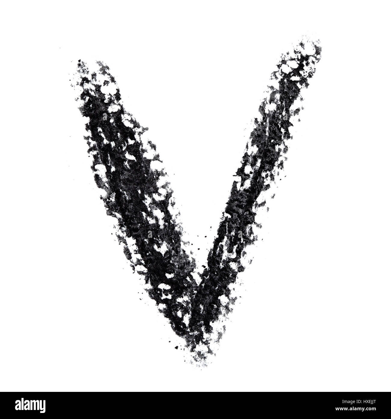 V - Hand-written alphabet isolated over the white background Stock ...