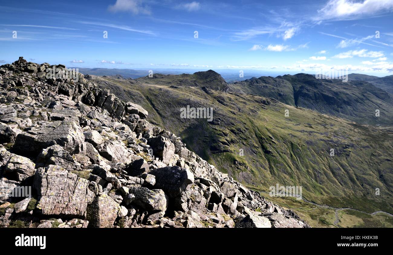 Esk Pike, Bow Fell, Crinkle Crags to Coniston Stock Photo - Alamy