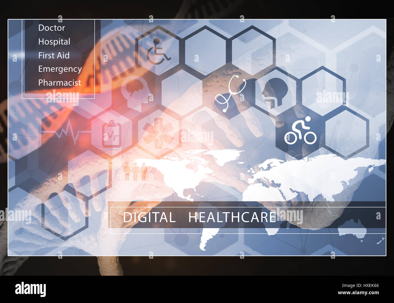 Medicine user interface Stock Photo - Alamy